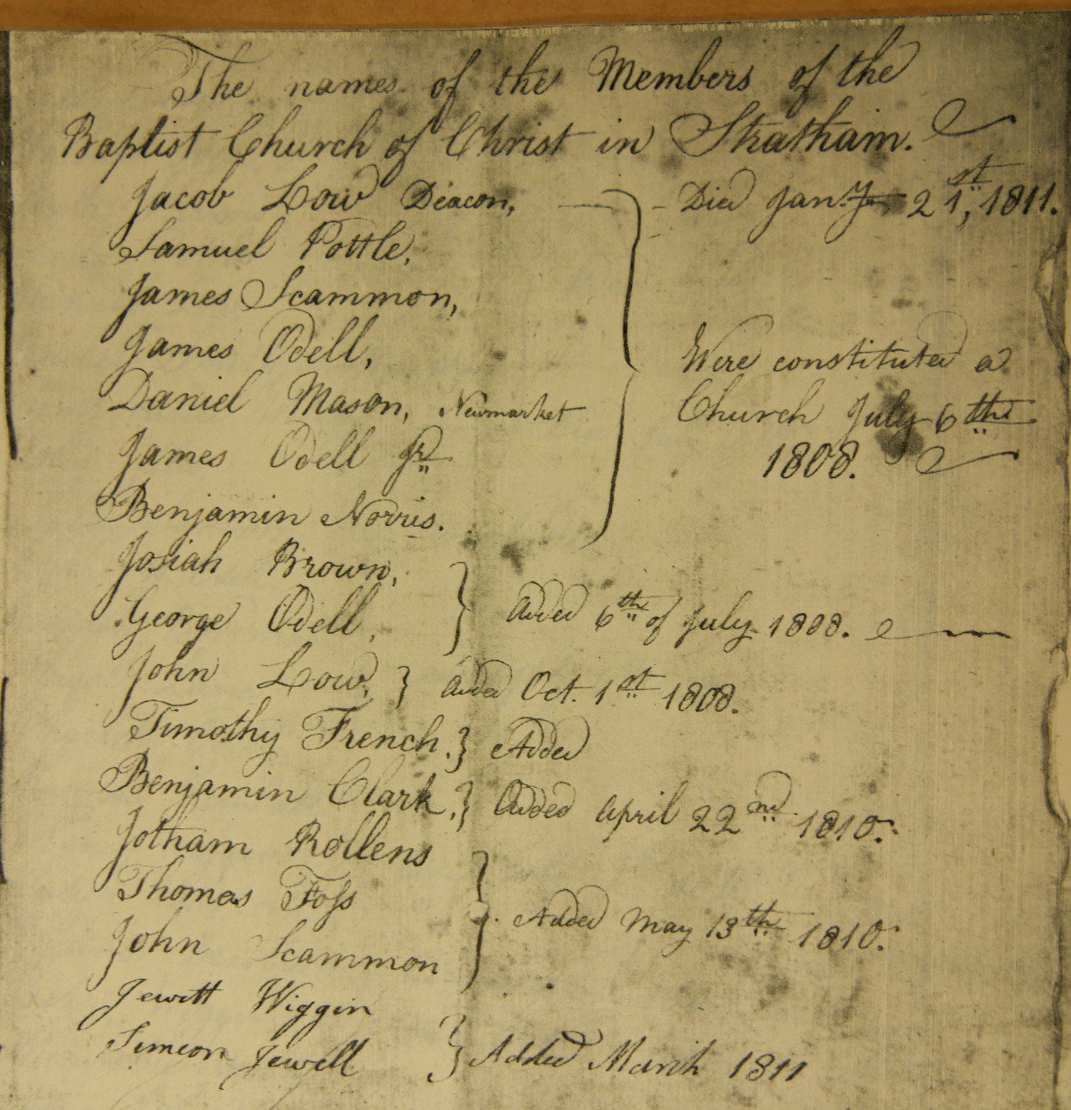 Original Church Records Housed at ABHS - American Baptist Historical ...