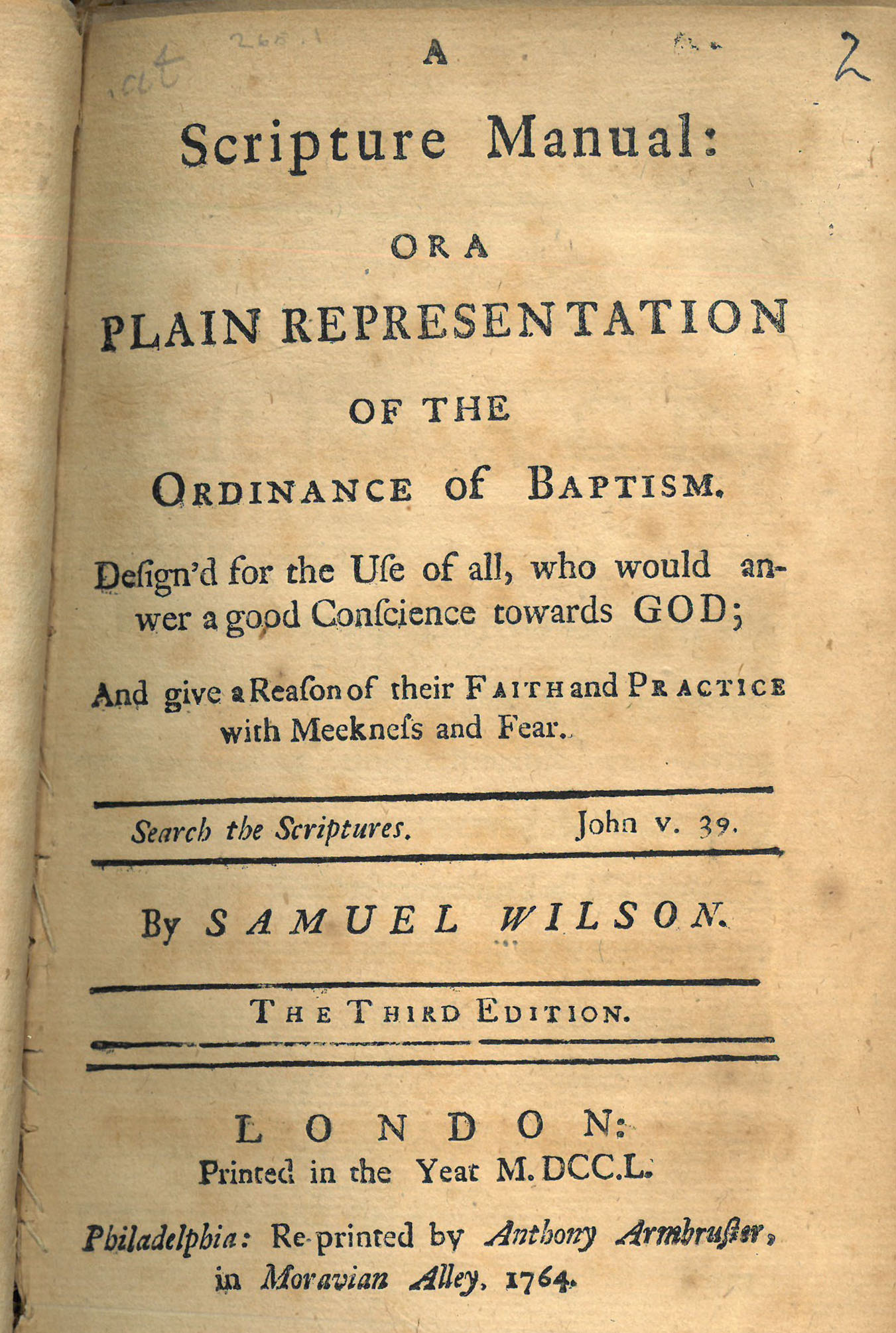baptism pamphlet - American Baptist Historical Society